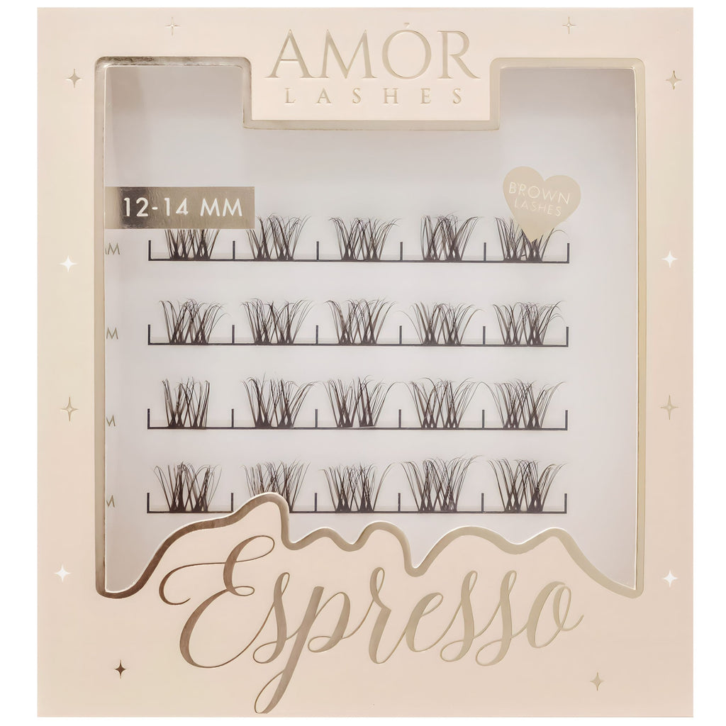 Amor Lashes QuickLash Clusters - Espresso (D Curl) | False Eyelashes