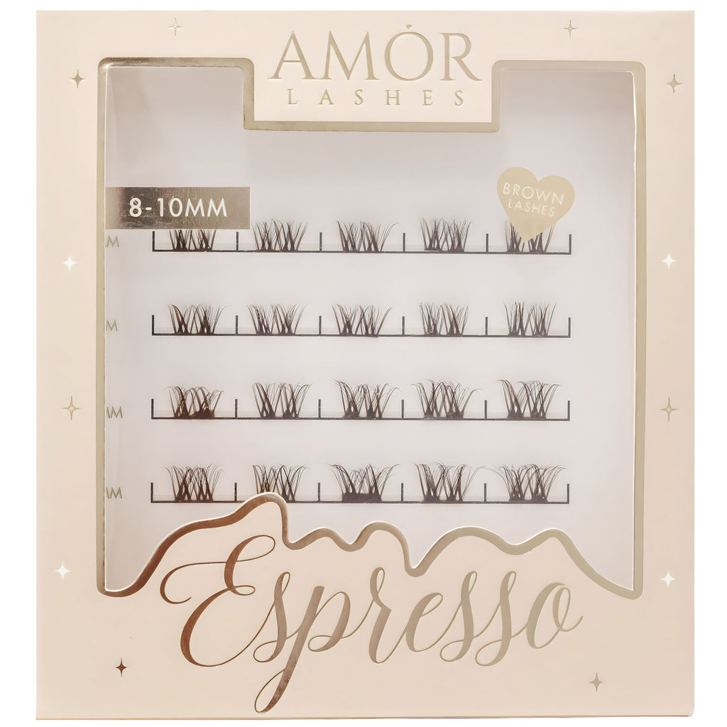 Amor Lashes QuickLash Clusters - Espresso (D Curl) | False Eyelashes