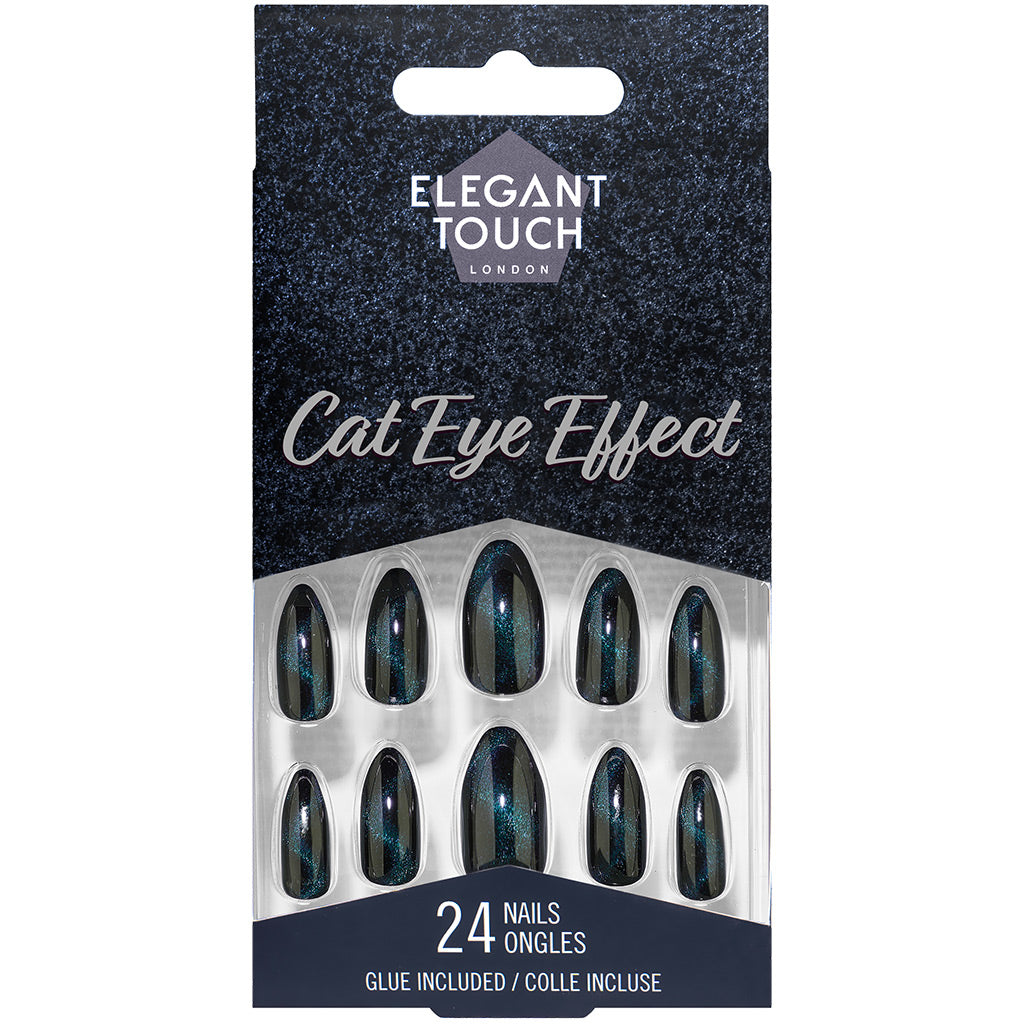 Elegant Touch Cat Eye Effect False Nails Stiletto Medium Length - Ecli ...