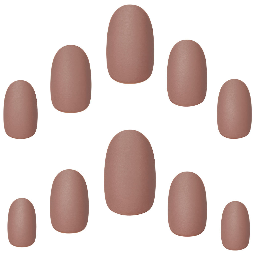 Elegant Touch False Nails Oval Medium Length - Mink | False Eyelashes