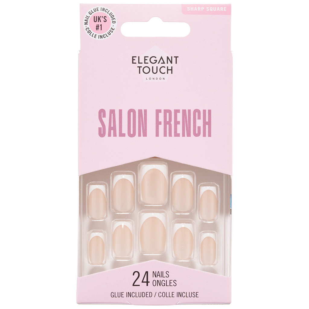 Elegant Touch False Nails Sharp Square Medium Length - French 168 ...