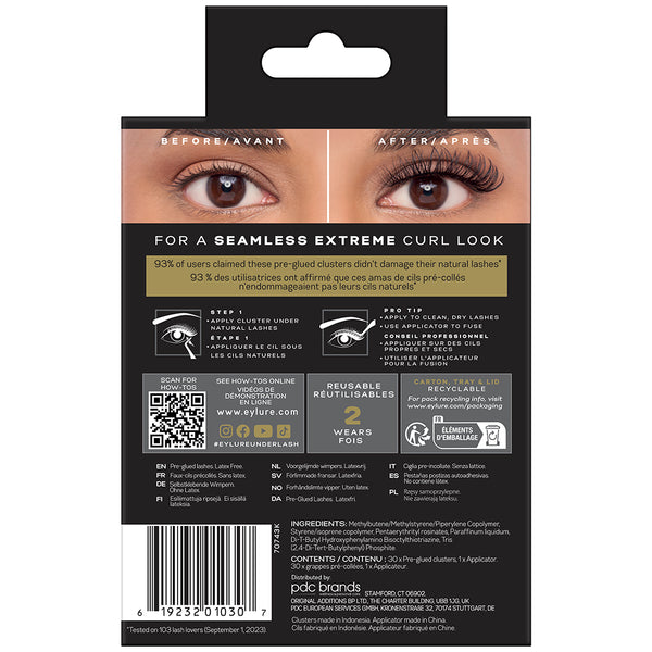 Eylure Underlash Pre-Glued Salon Curl Clusters - Extreme | False Eyelashes