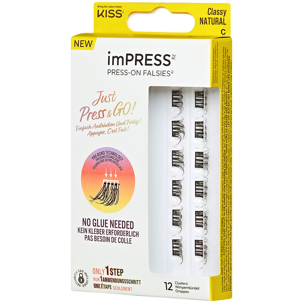 Kiss ImPRESS Press-On Falsies Cluster Lashes - Classy Natural | False ...
