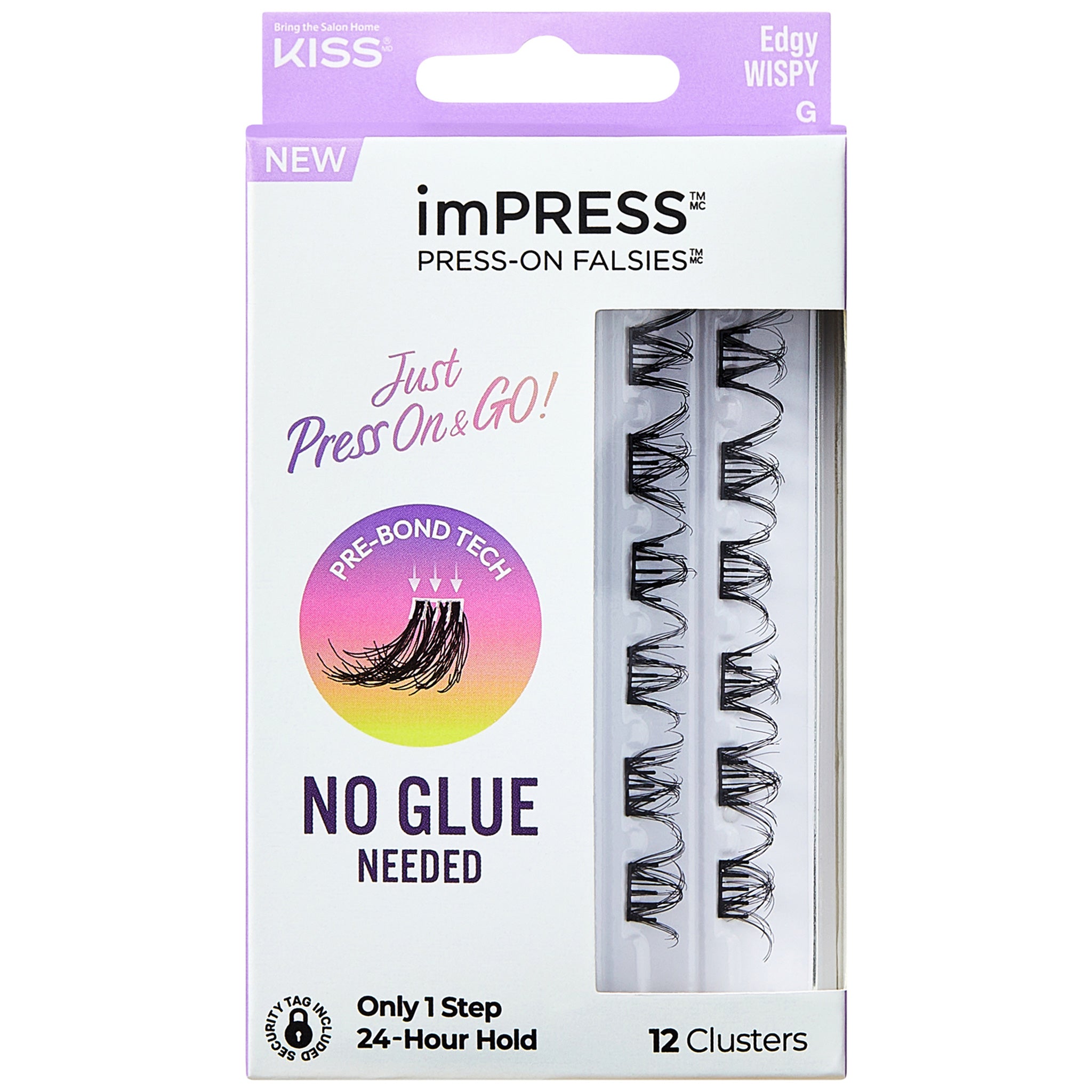 Kiss ImPRESS Press-On Falsies Cluster Lashes - Edgy Wispy | False Eyelashes