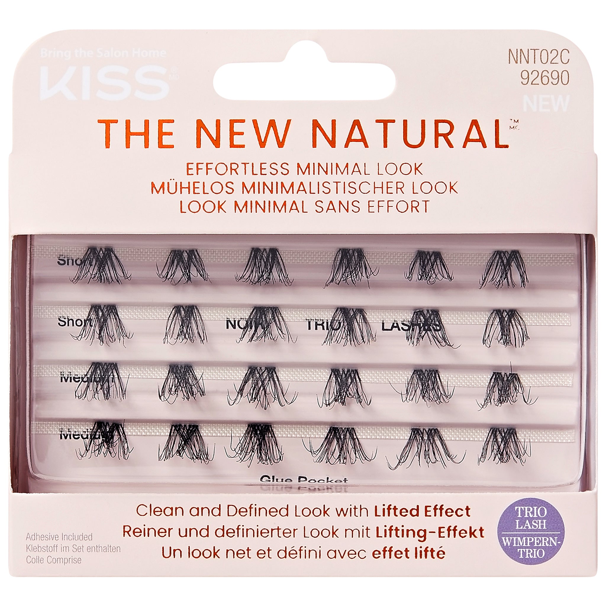Kiss The New Natural Trio Lashes - Noir | False Eyelashes