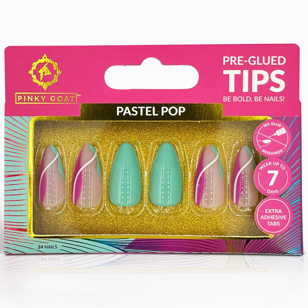 Pinky Goat Nails Pre-Glued Tips - Pastel Pop | False Eyelashes