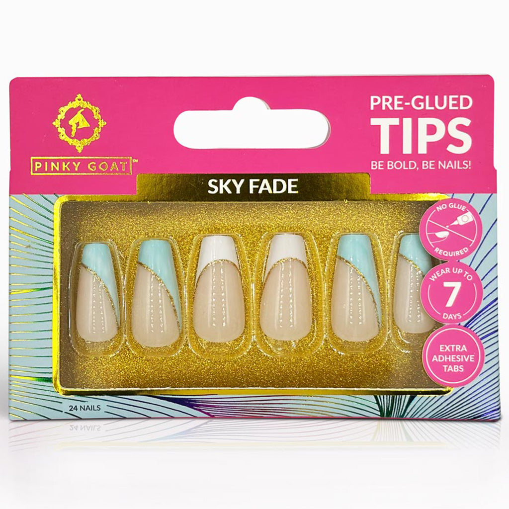 Pinky Goat Nails Pre-Glued Tips - Sky Fade | False Eyelashes