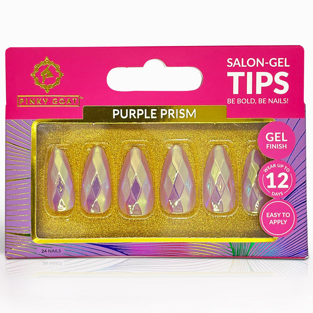 Pinky Goat Nails Salon-Gel Tips - Purple Prism | False Eyelashes