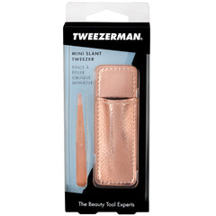 Tweezerman Mini Slant Tweezer & Case Rose Gold | False Eyelashes