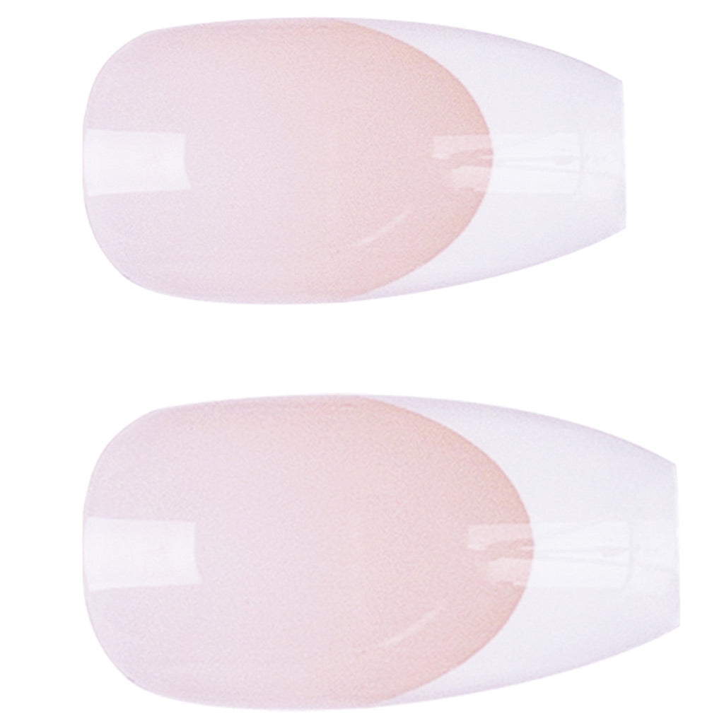 Invogue False Nails Coffin Medium Length - Classic French Natural Bare ...