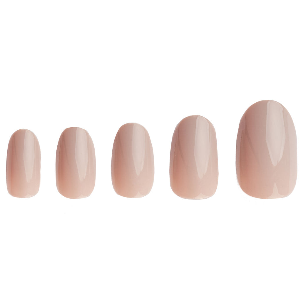 Invogue False Nails Oval Medium Length - Classic Nude | False Eyelashes