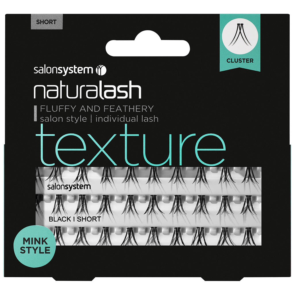 Salon System Cluster Lashes Mink Style Short Black | False Eyelashes