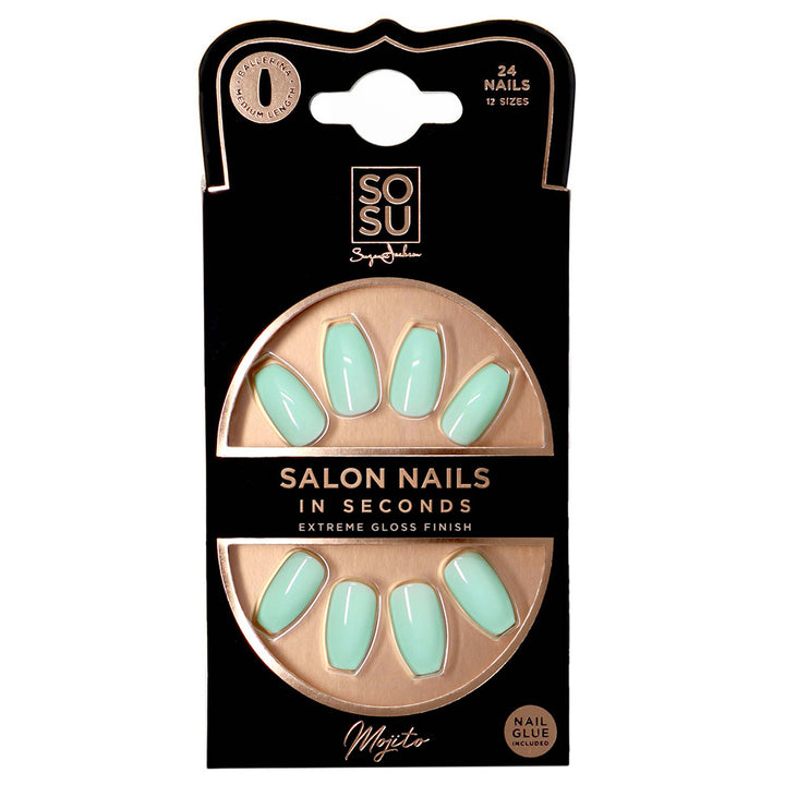 SOSU by SJ False Nails Ballerina Medium Length - Mojito | False Eyelashes