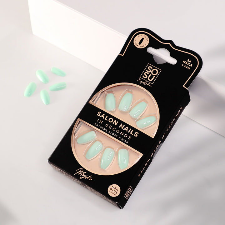 SOSU by SJ False Nails Ballerina Medium Length - Mojito | False Eyelashes